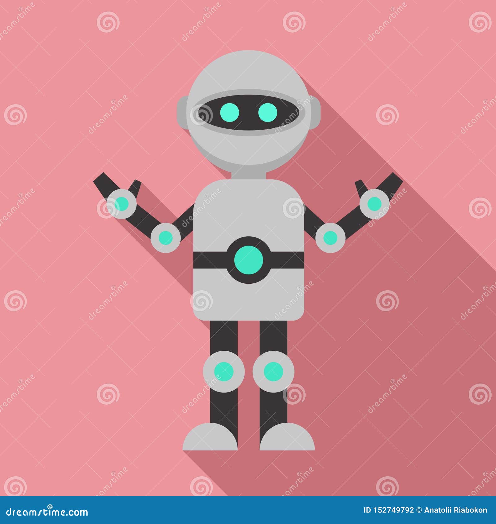 Futuristic Humanoid Icon, Flat Style Stock Vector - Illustration of humanoid, cybernetic: 152749792