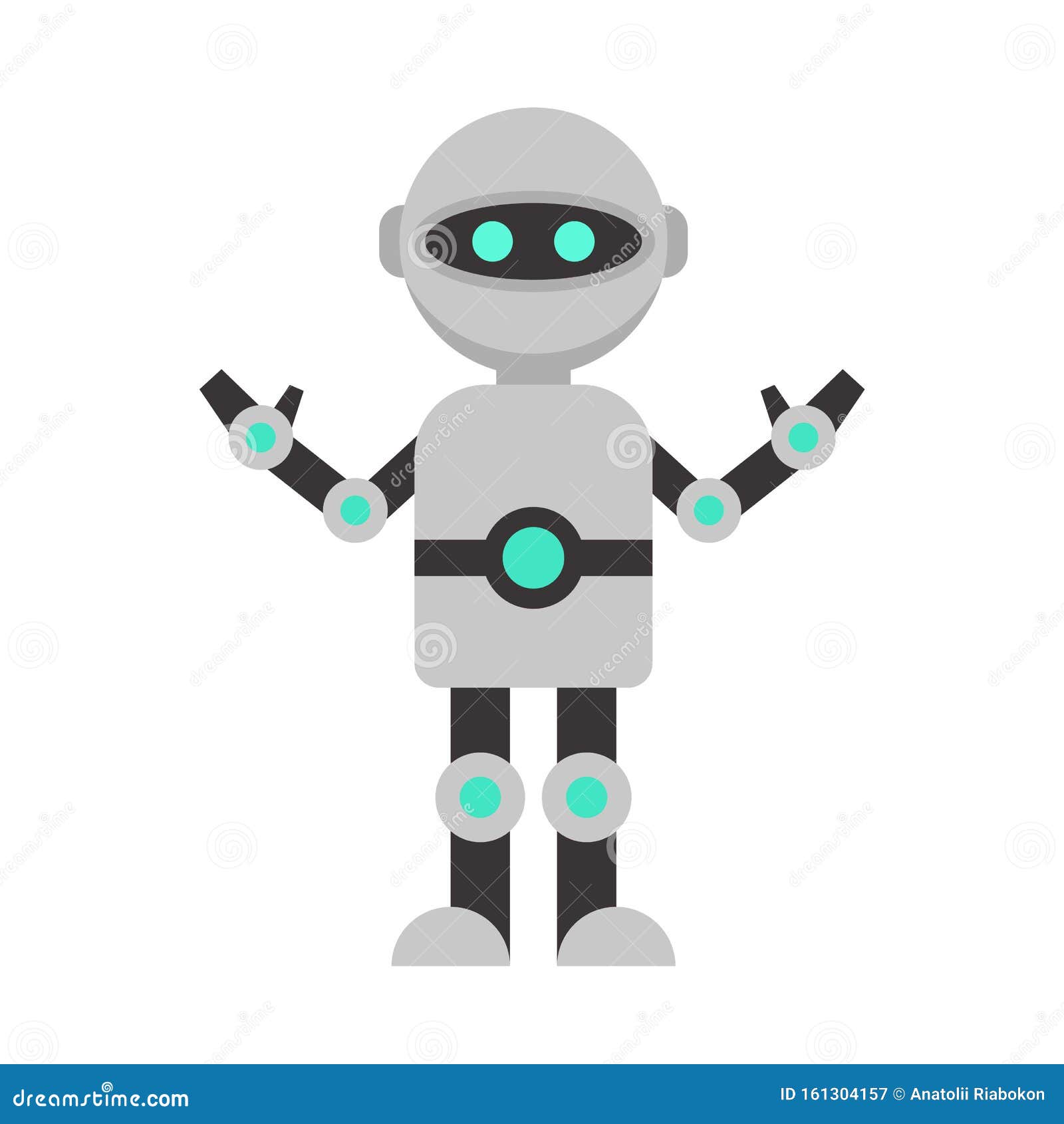 Futuristic Humanoid Icon, Flat Style Stock Vector - Illustration of data, information: 161304157