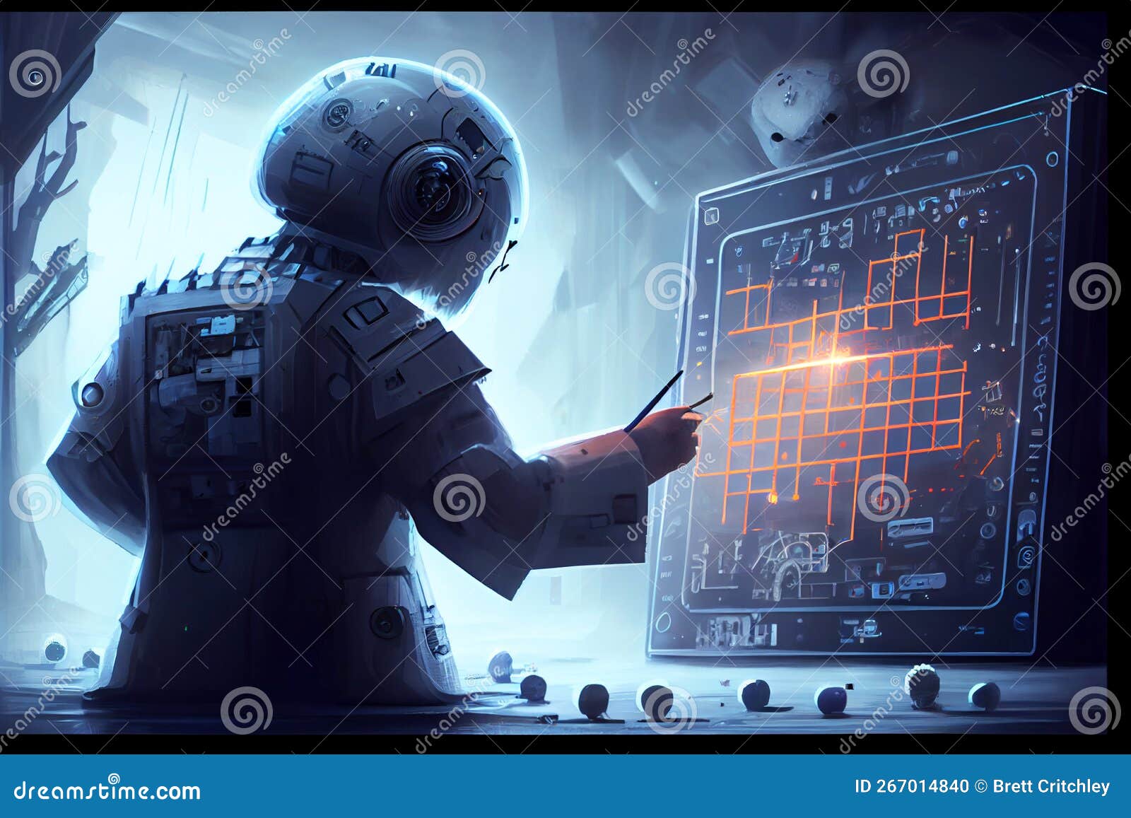 Futuristic Humanoid Robot Cyborg Ai Artificial Intelligence of the ...