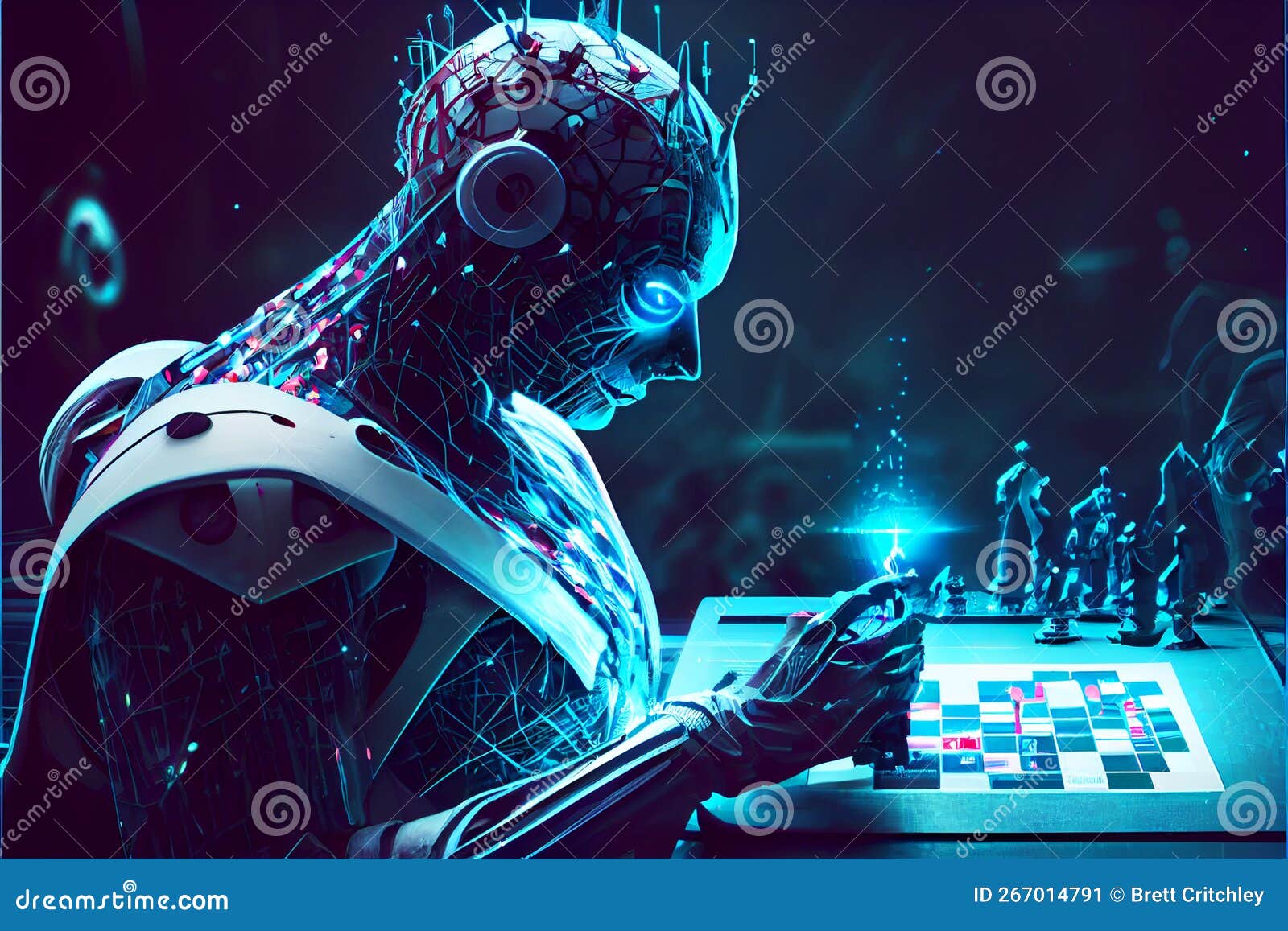 Futuristic Humanoid Robot Cyborg Ai Artificial Intelligence of the ...