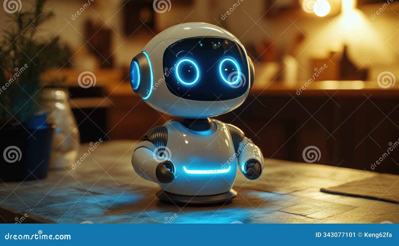 Futuristic Humanoid Robot Design In A Standing Pose. The Character ...