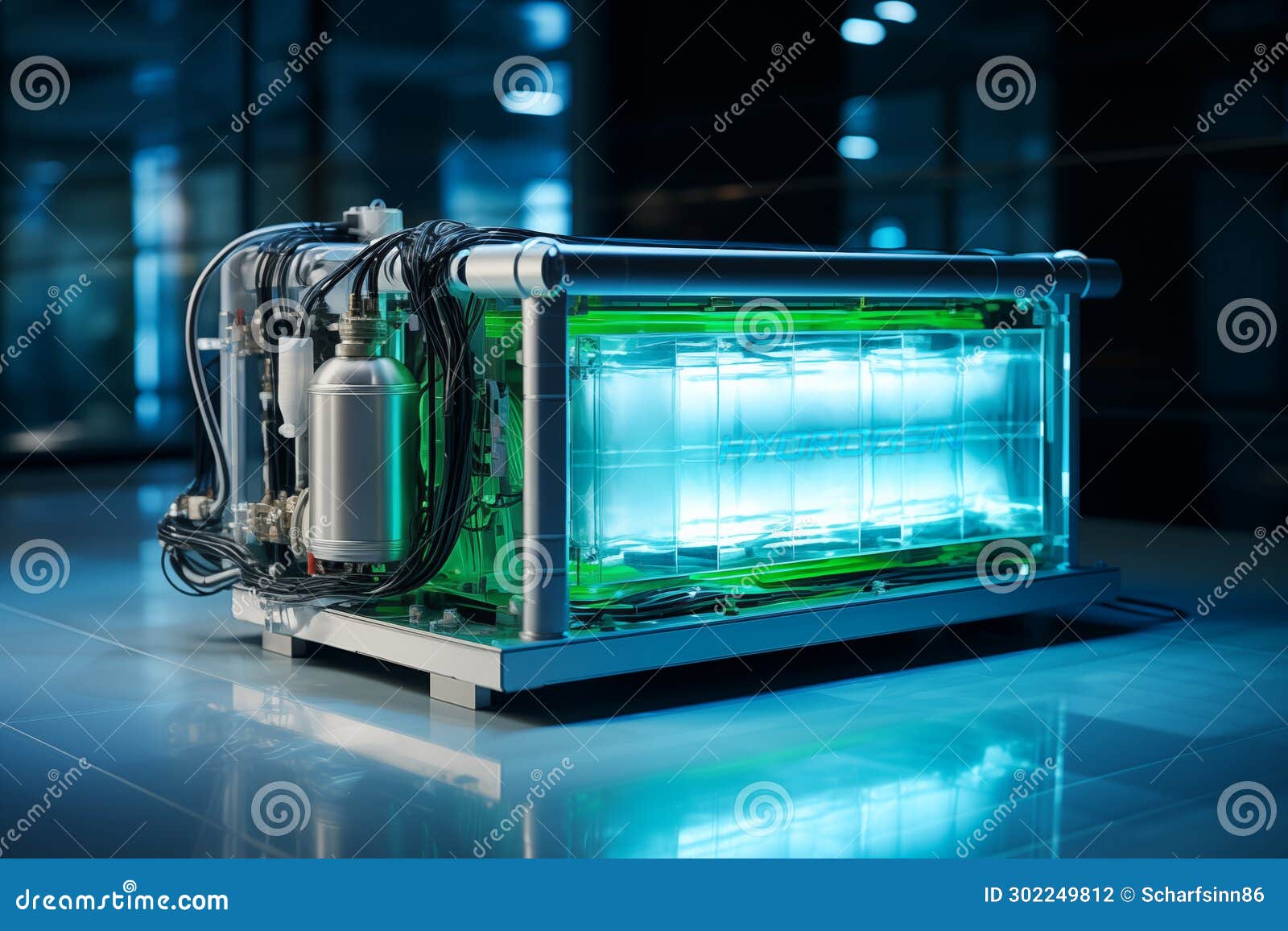 Futuristic Hydrogen Fuel Cell Engine. Source of Clean Energy Stock ...