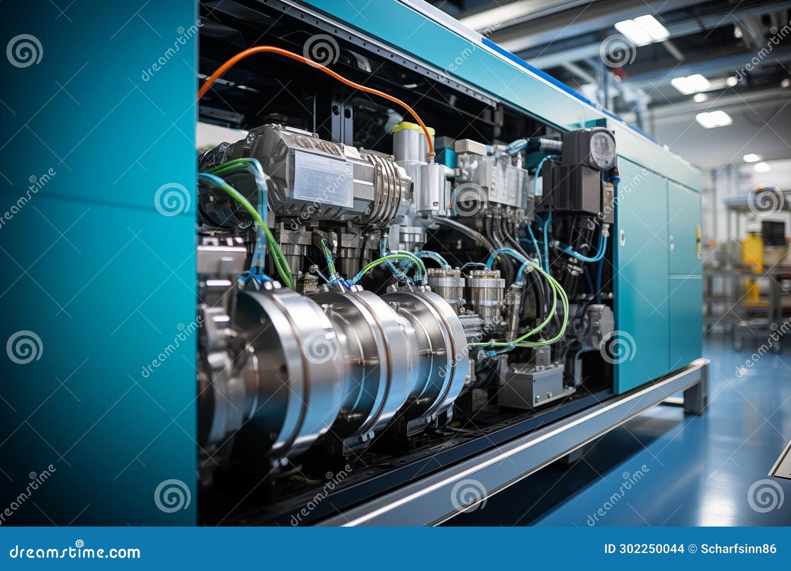 Futuristic Hydrogen Fuel Cell Engine. Source of Clean Energy Stock ...