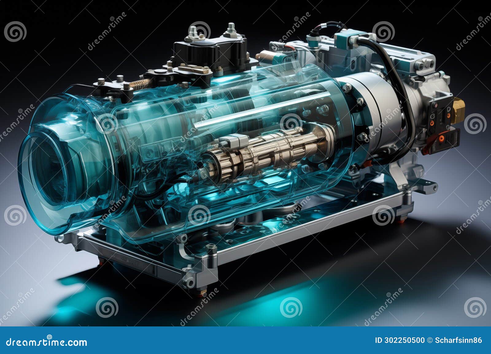 Futuristic Hydrogen Fuel Cell Engine. Source of Clean Energy Stock ...