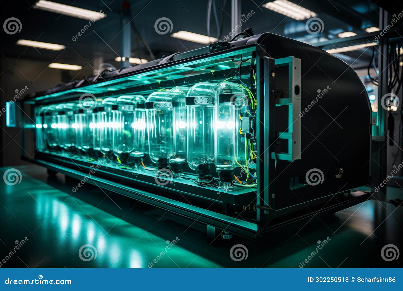 Futuristic Hydrogen Fuel Cell Engine. Source of Clean Energy Stock ...