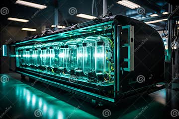 Futuristic Hydrogen Fuel Cell Engine. Source of Clean Energy Stock ...