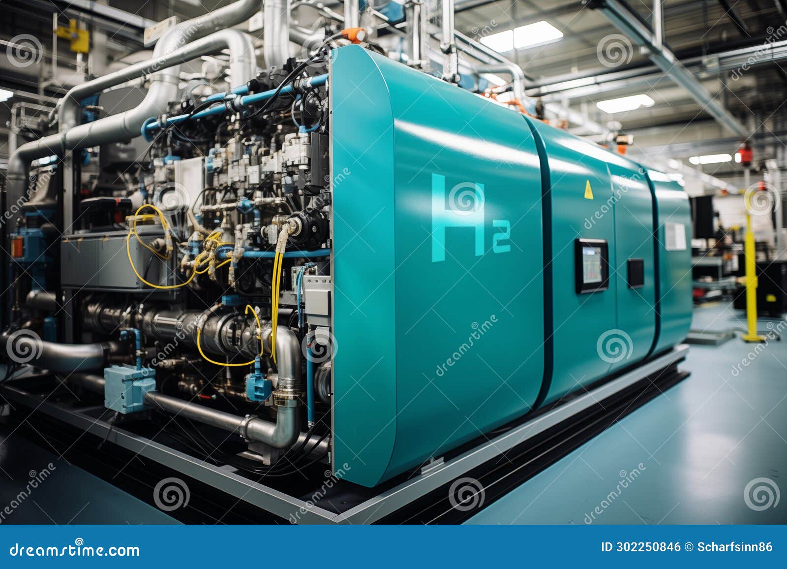 Futuristic Hydrogen Fuel Cell Engine. Source of Clean Energy Stock ...