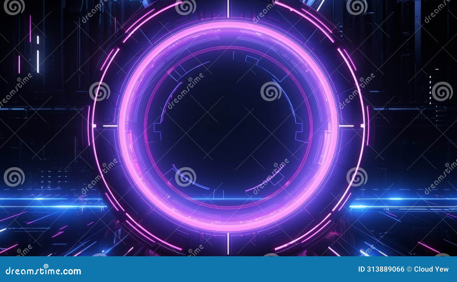 Futuristic Hyper Zoom Concept with Neon Elements Stock Illustration ...