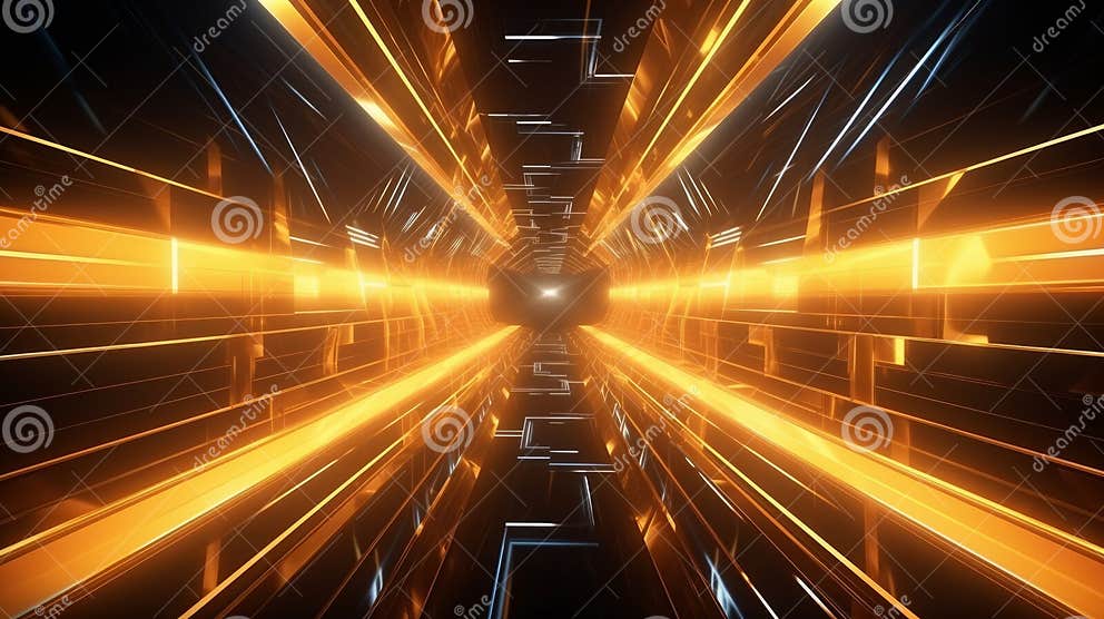 Futuristic Hyper Zoom Corridor Stock Illustration - Illustration of ...