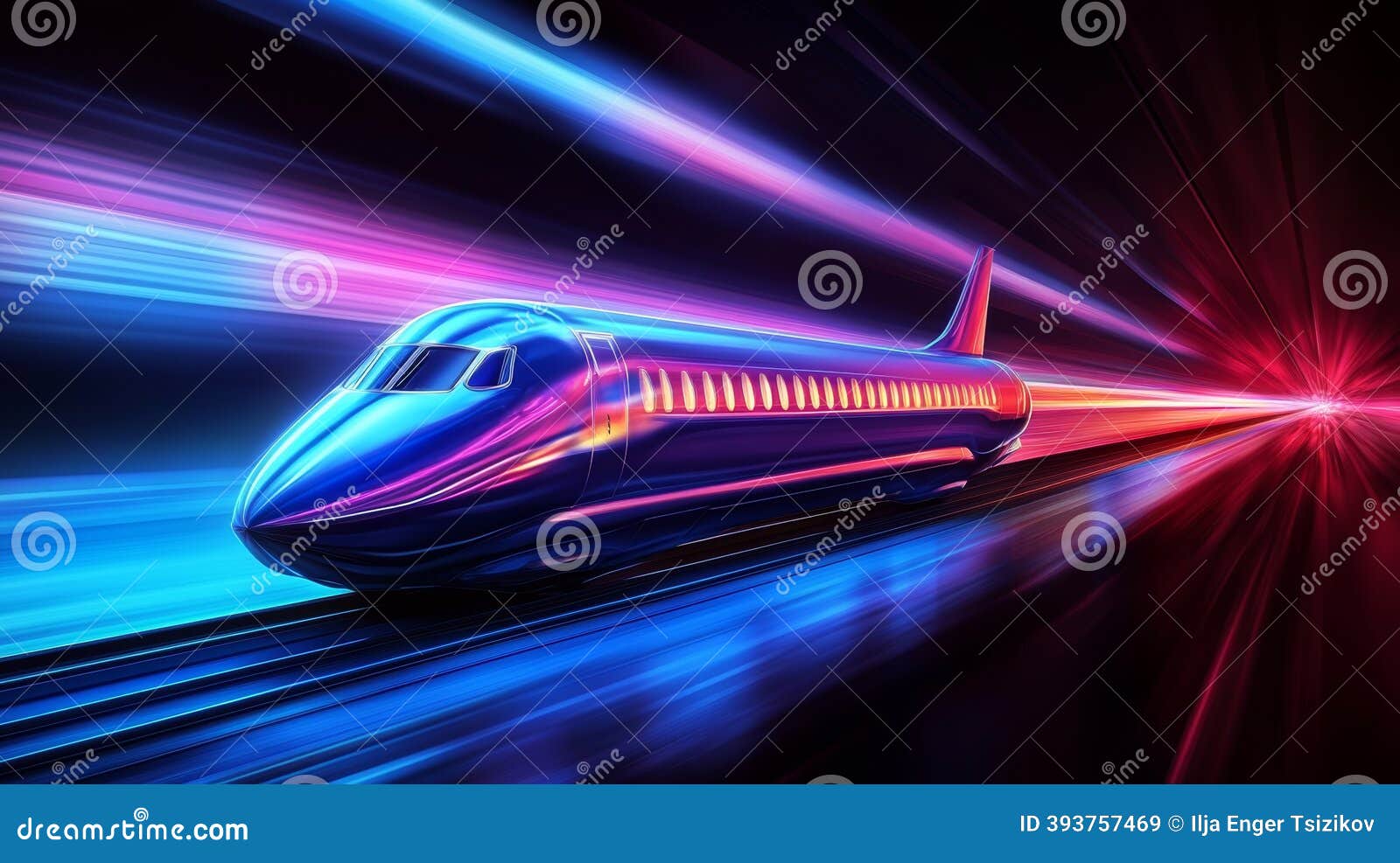 Futuristic Hyperloop Train With Integrated Solar Collectors And Wind ...