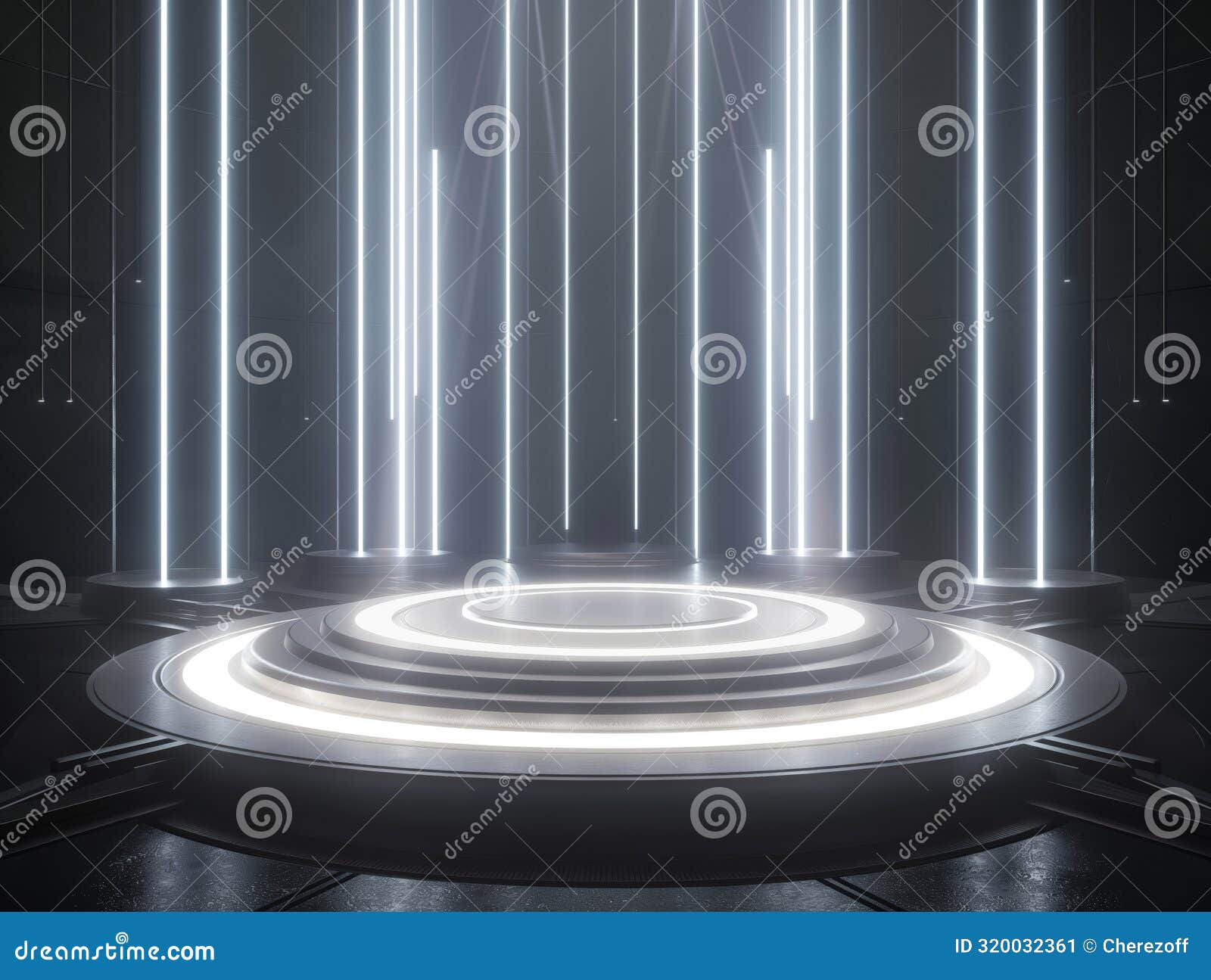 Futuristic Illuminated Platform Stock Image - Image of multitiered ...