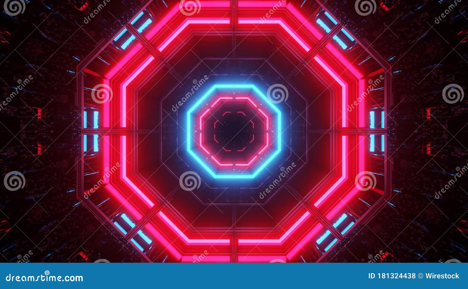 Futuristic Illustration of Abstract Red and Blue Light Patterns on a ...