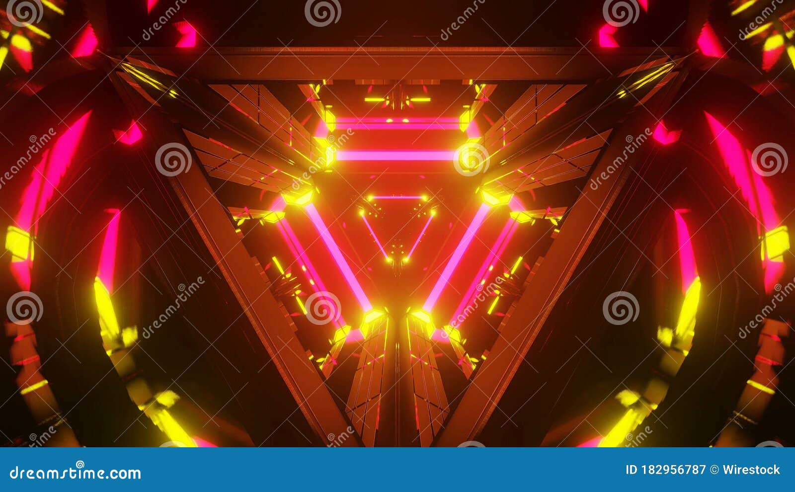 Futuristic Illustration of the Abstract Triangle Pattern with Colorful ...
