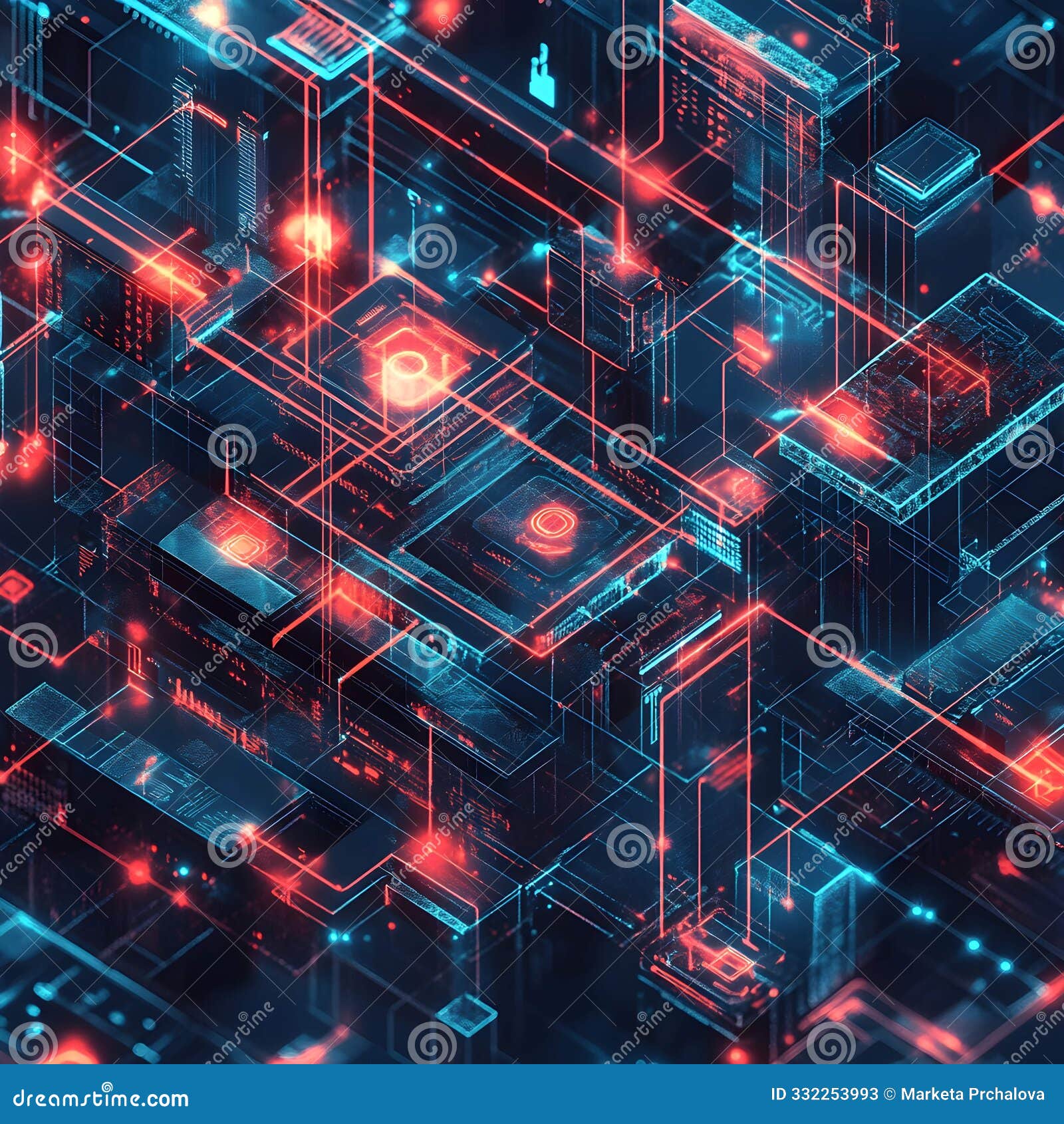 Futuristic Illustration of Blockchain Technology and Web3 Concepts ...