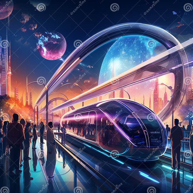 Futuristic Illustration of Hyperloop Transportation System Stock ...
