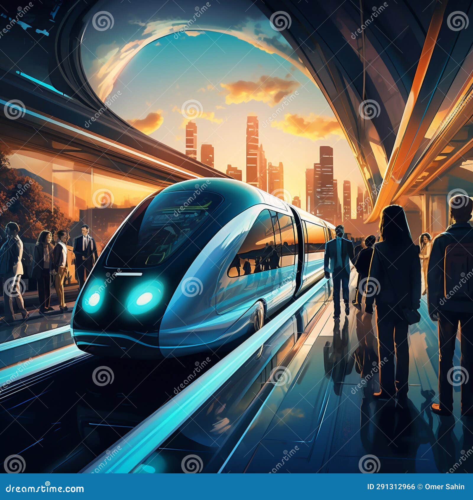 Futuristic Illustration of Hyperloop Transportation System Stock ...