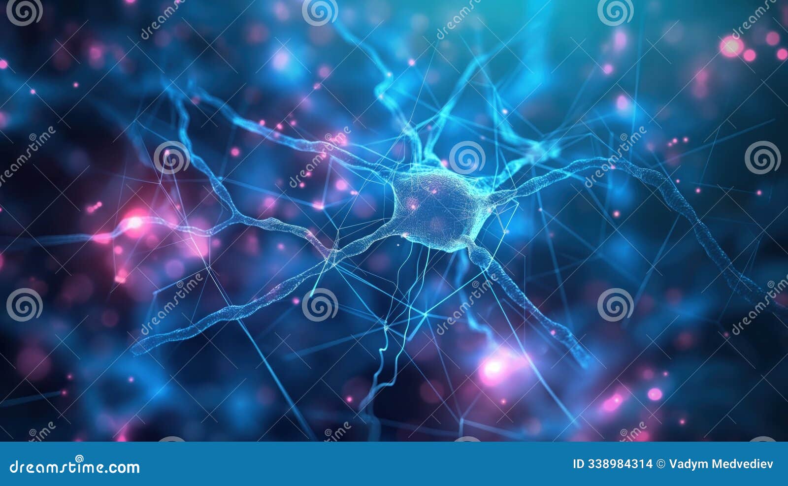 Futuristic Illustration of Neural Network in Medical Background ...