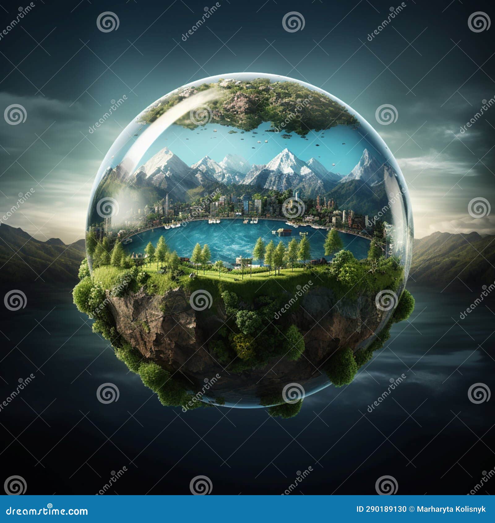 Futuristic Illustration with Planet Earth 2 Stock Illustration ...