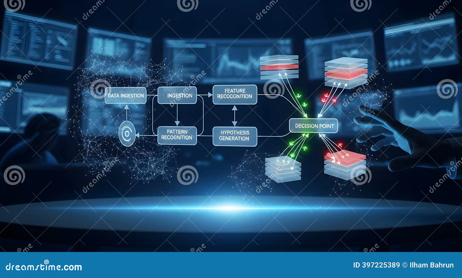 Data Ingestion Blue Gradient Concept Icon Cartoon Vector ...