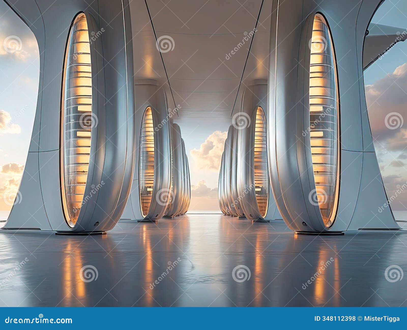 Futuristic Image Featuring a Large-scale Structure with Circular ...