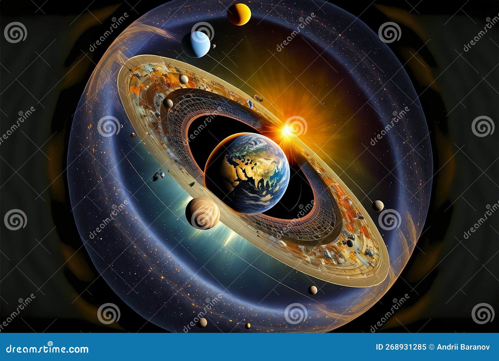 Futuristic Image of a Galaxy in Deep Space. Solar System Stock ...