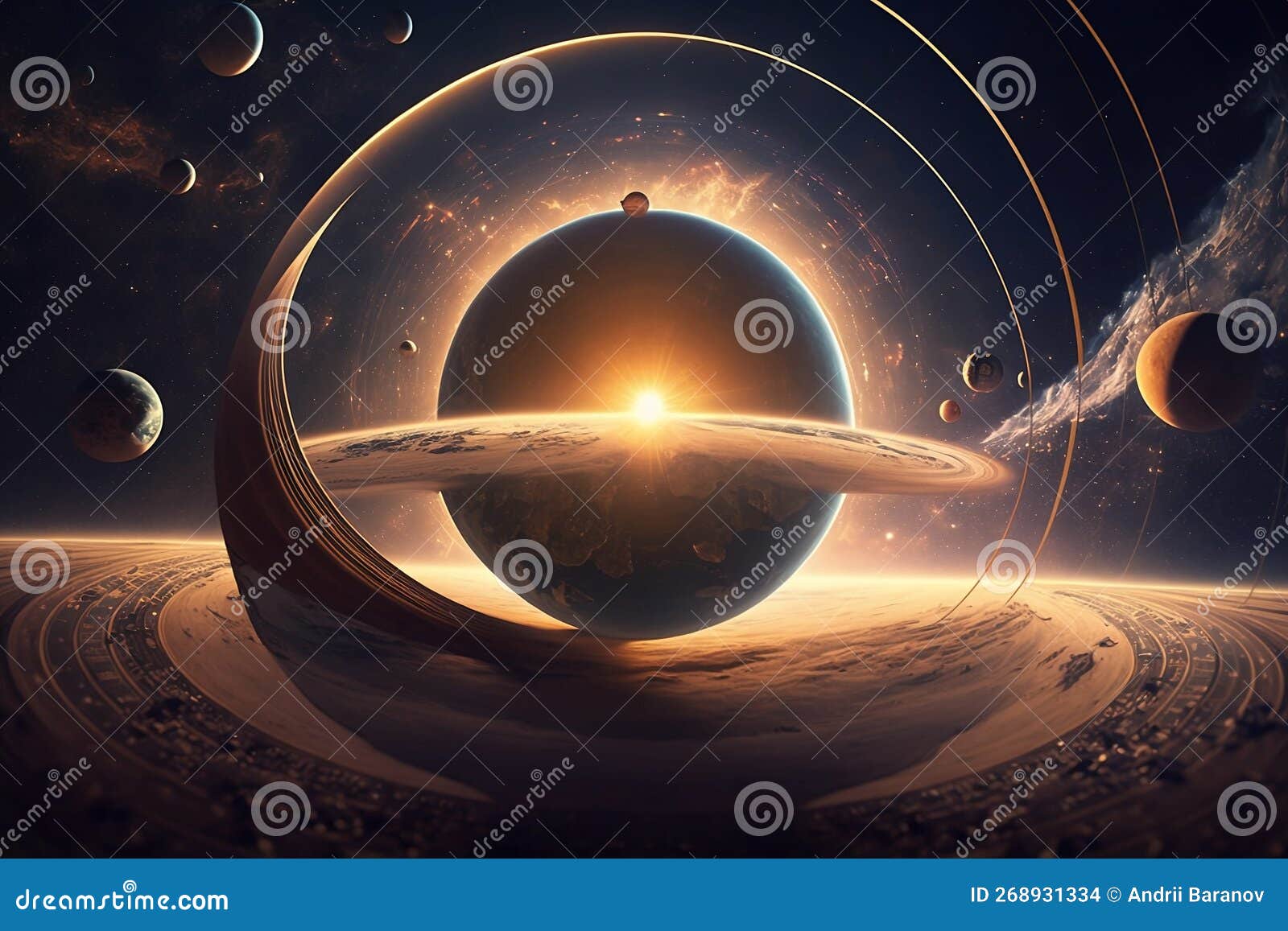 Futuristic Image of a Galaxy in Deep Space. Solar System Stock ...