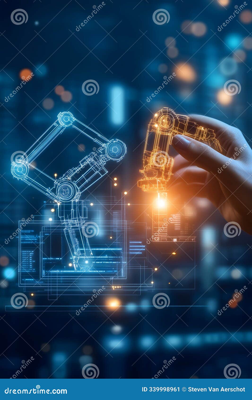 Hand Holding Digital Tool Visualization. Automation Development DevOps ...
