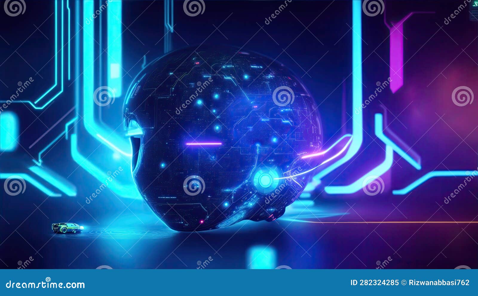 A Futuristic Image Showing The Development Of AI Technology From Its ...