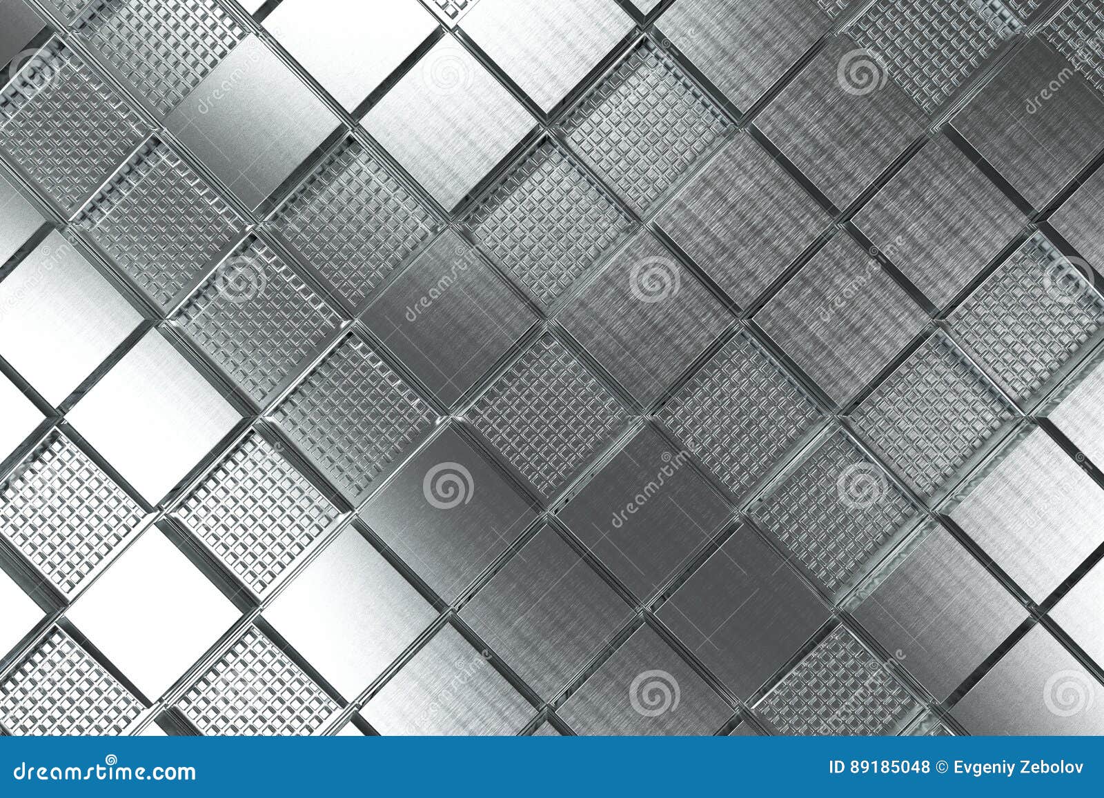 Futuristic Industrial Background Made from Brushed Square Metal Shapes ...
