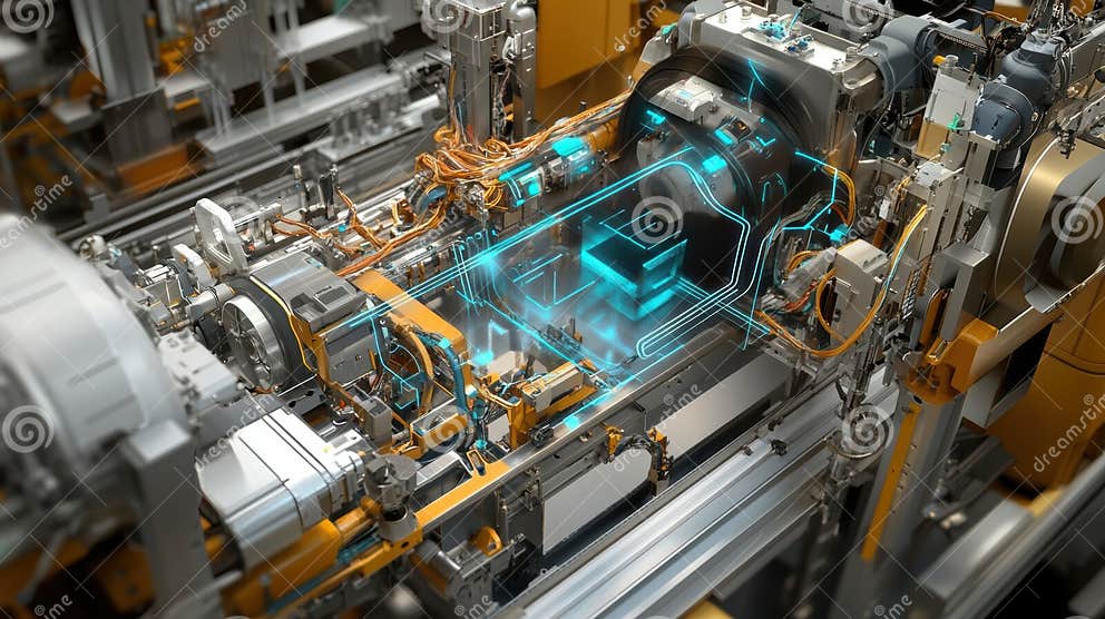 Futuristic Industrial Machine Operating with Augmented Reality System ...