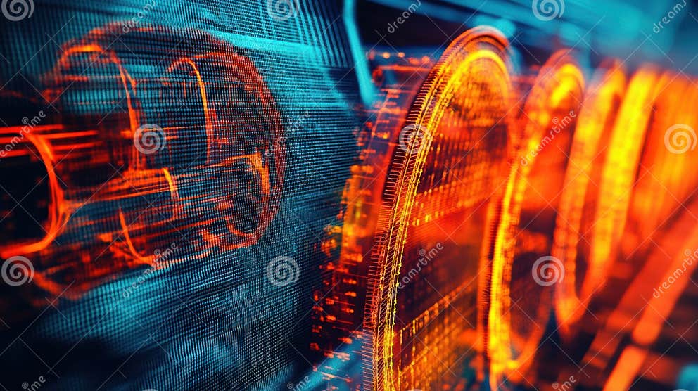 Futuristic Industrial Manufacturing Process Depicted in Abstract ...