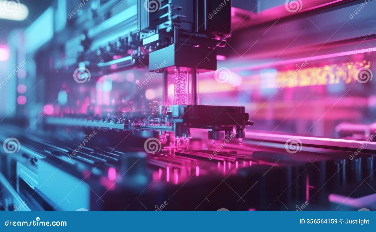 Futuristic Industrial Robot Arm Performing Task in Modern Factory Stock ...