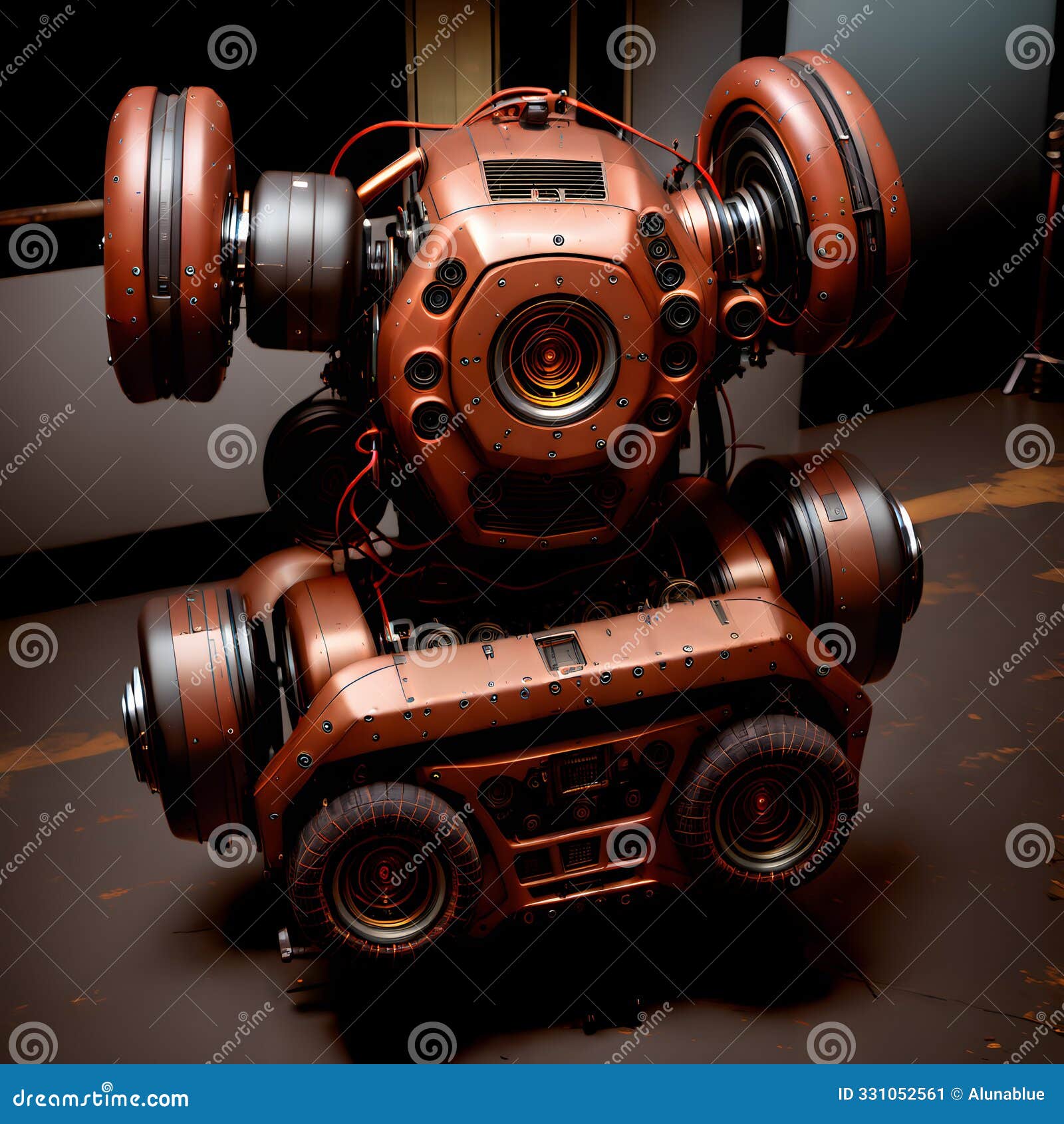 Futuristic Industrial Robot with Cylindrical Design Stock Image - Image ...