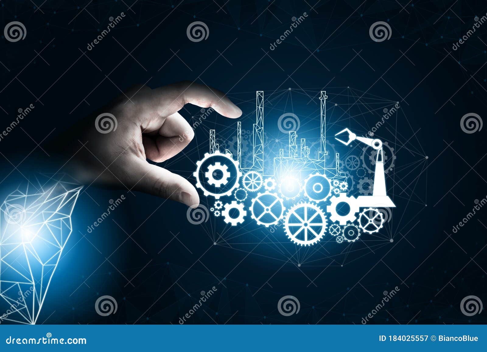 Futuristic Industry 4.0 Engineering Concept Stock Illustration ...