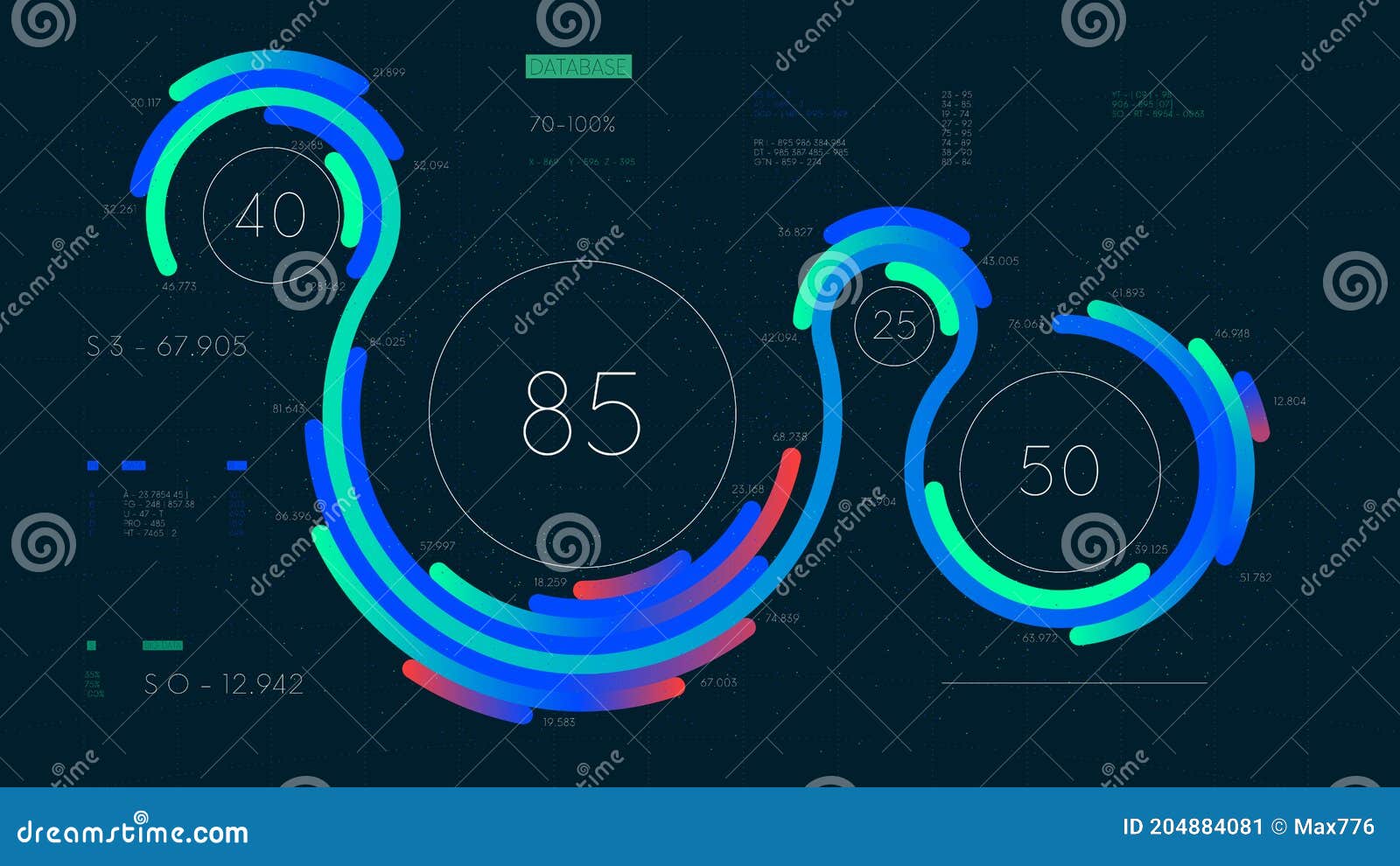 Intelligent Technology Hud Interactive Panel. Data Screen With Charts ...