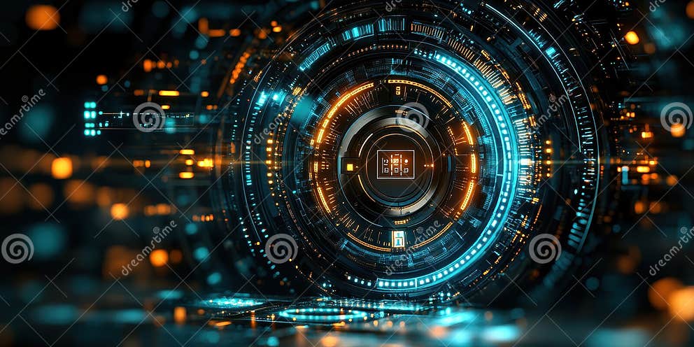 Futuristic Information Security Concept, Digital Lock, Glowing Circuits, Data Protection, Cyber ...