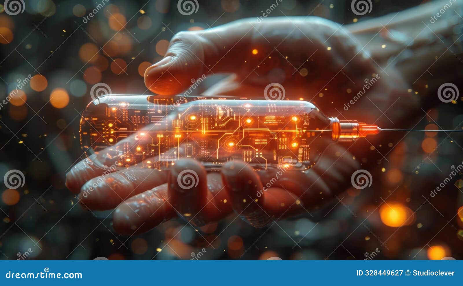 Futuristic Injection Device with Glowing Circuitry - Generative Ai ...