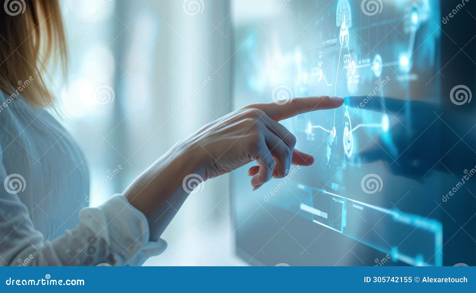 Futuristic Interaction with Touch Interface Stock Illustration ...