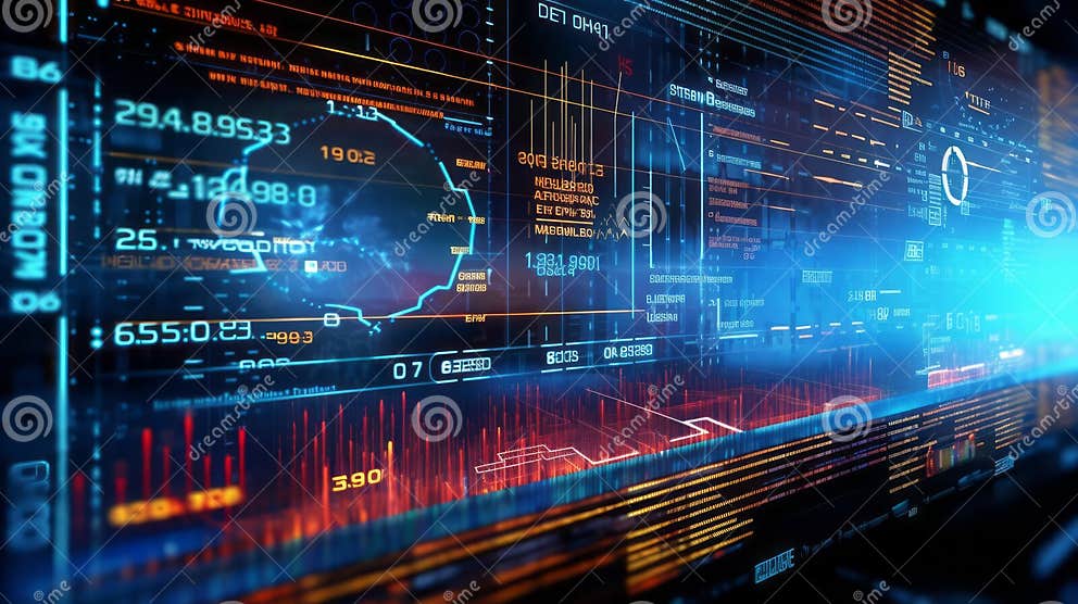 Futuristic Interactive Screen with Complex Information Data. Generative ...
