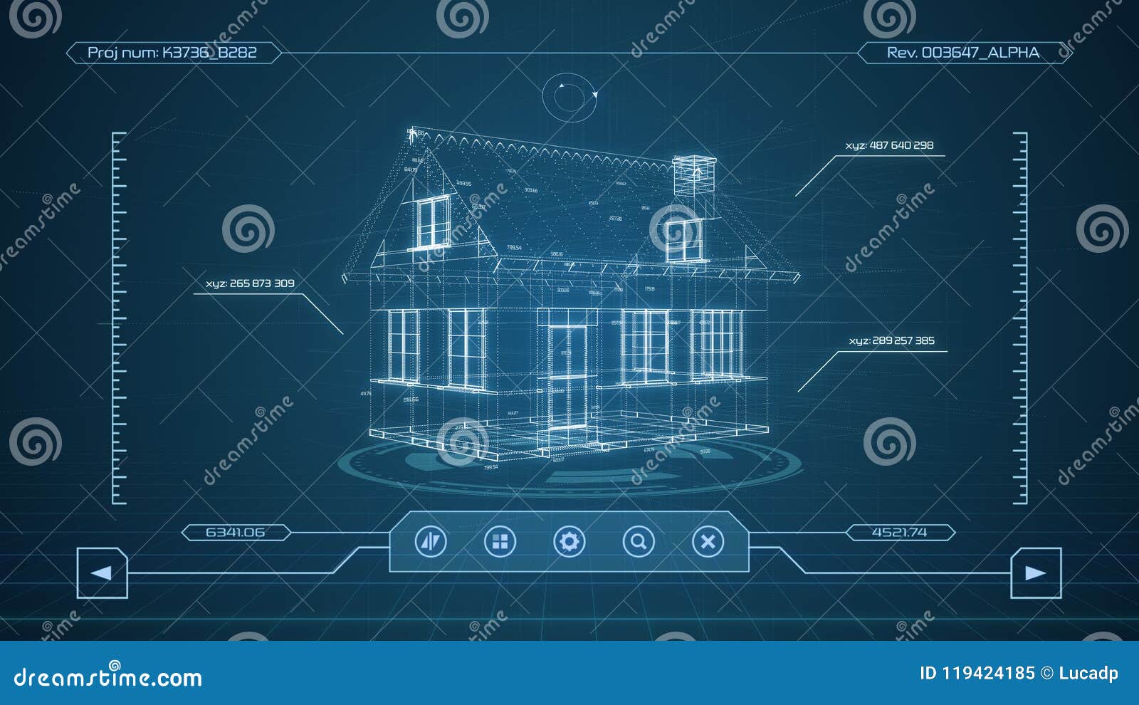 Futuristic Cad Software Interface Stock Illustration - Illustration of ...