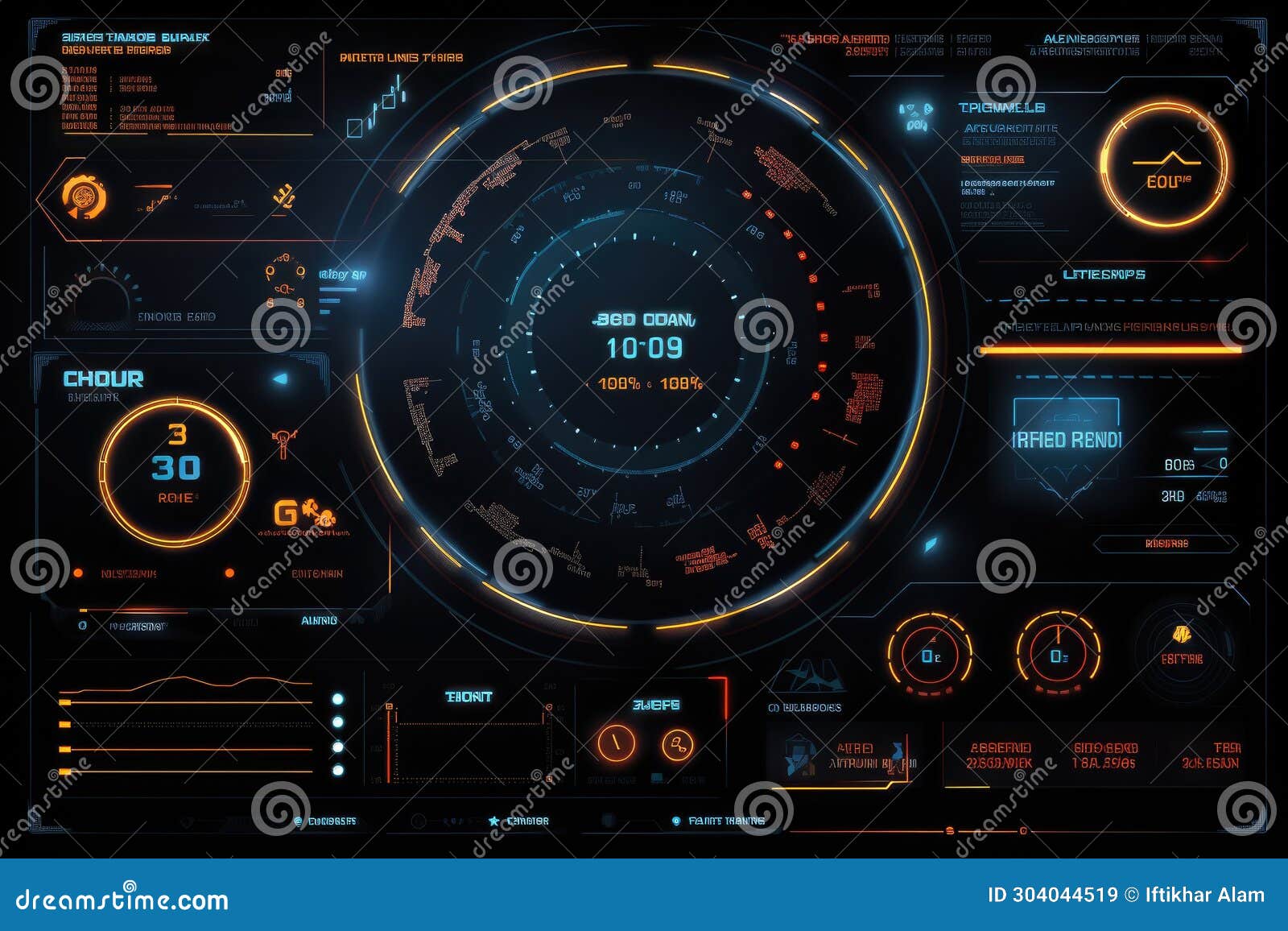 Futuristic Interface with Dazzling Array of Lights for Advanced ...