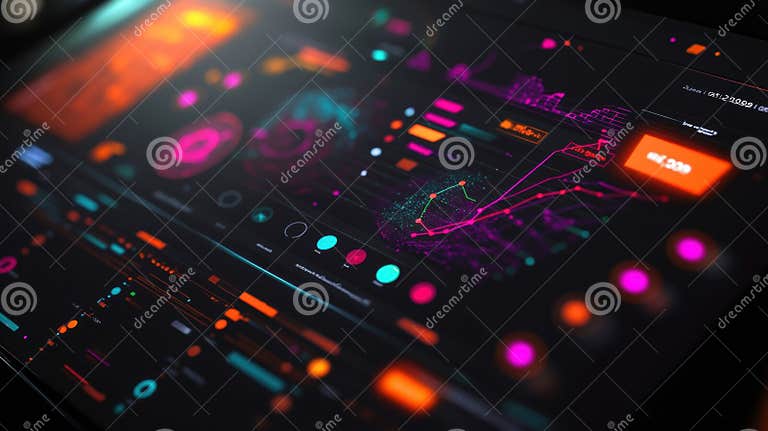 Futuristic Interface Displaying Complex Data Analysis and Statistics Stock Image - Image of ...