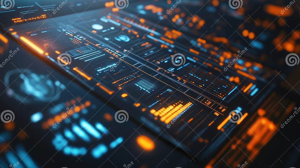 Futuristic Interface Displaying Complex Data Analysis and System ...