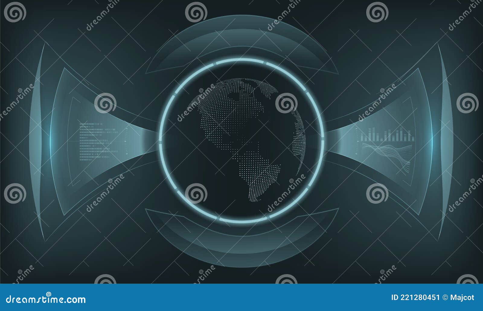 Futuristic Interface Earth Globe Stock Vector - Illustration of ...