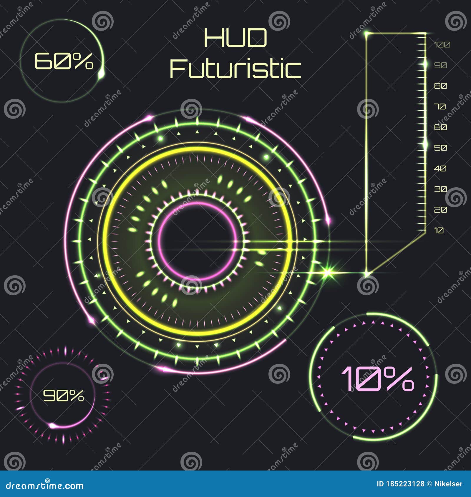 Futuristic Interface, HUD, Computer Technology Vector Background Stock ...