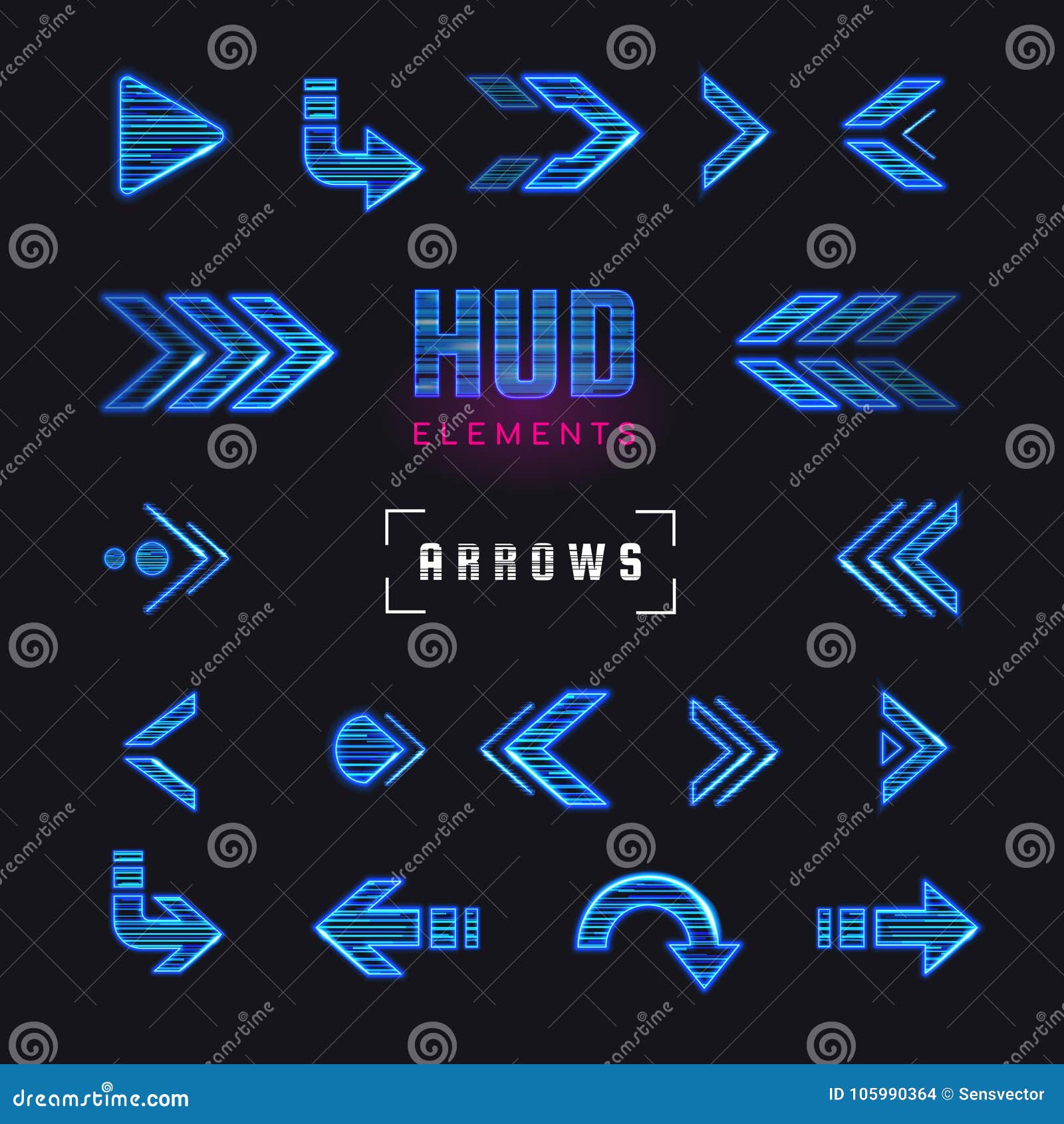 Futuristic Interface Hud Design Elements. Set of Arrows, Pointers ... Futuristic Interface Hud Design Elements. Set of Arrows, Pointers ...