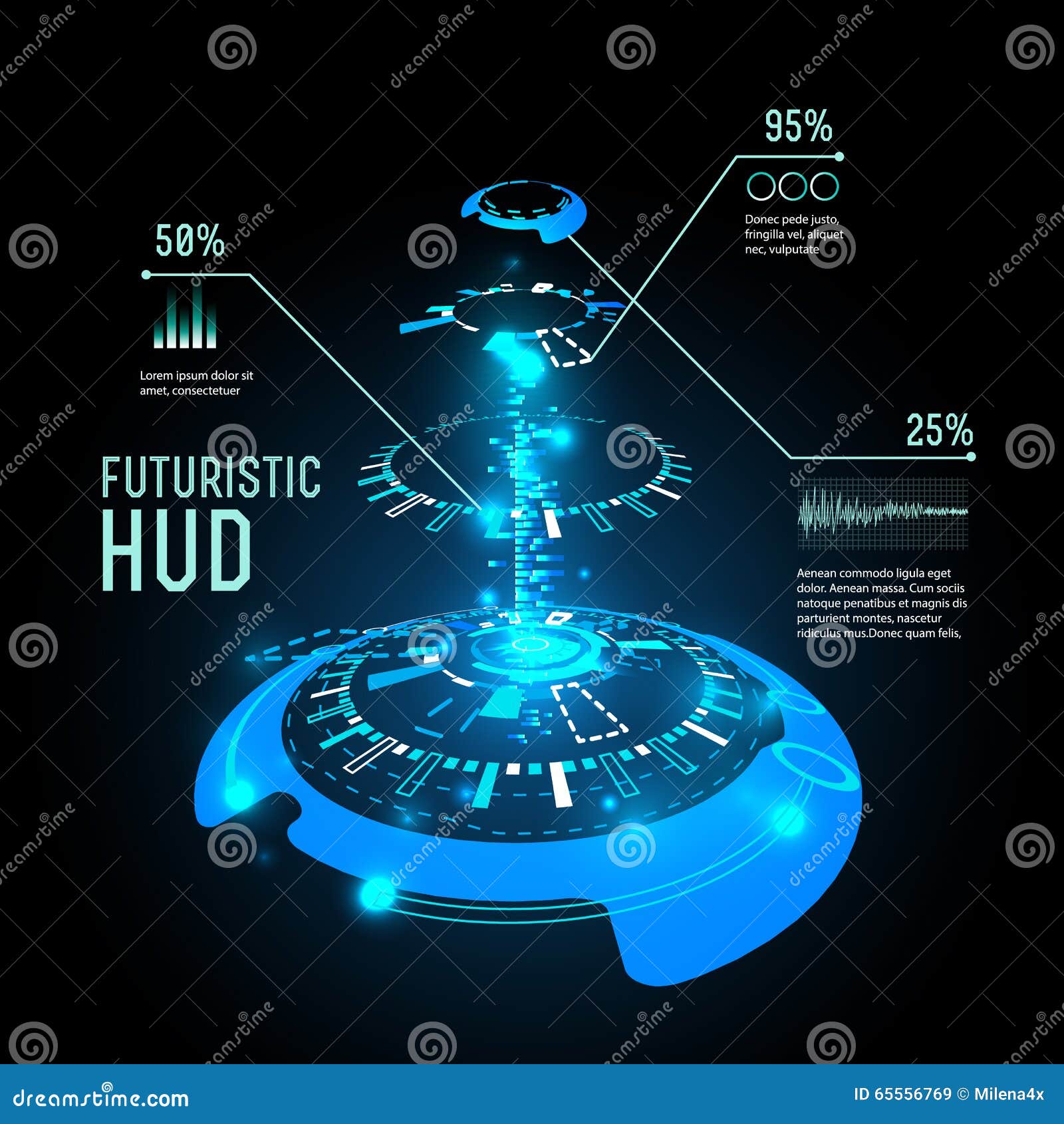 Futuristic Interface Infographics, HUD, Vector Background Stock Vector ...