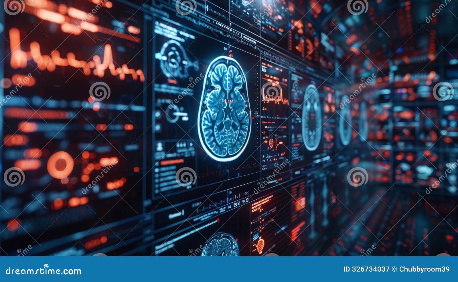Futuristic Interface with Multiple Displays Showcasing Advanced Brain ... Futuristic Interface with Multiple Displays Showcasing Advanced Brain ...