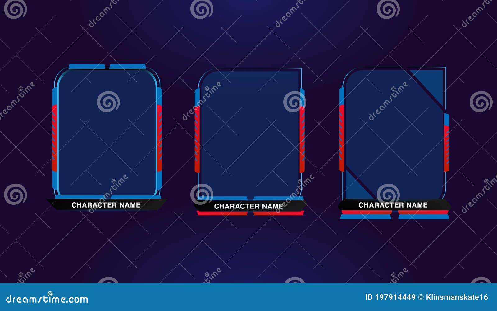 Futuristic Interface Screen Game Character Design Template Collection ...