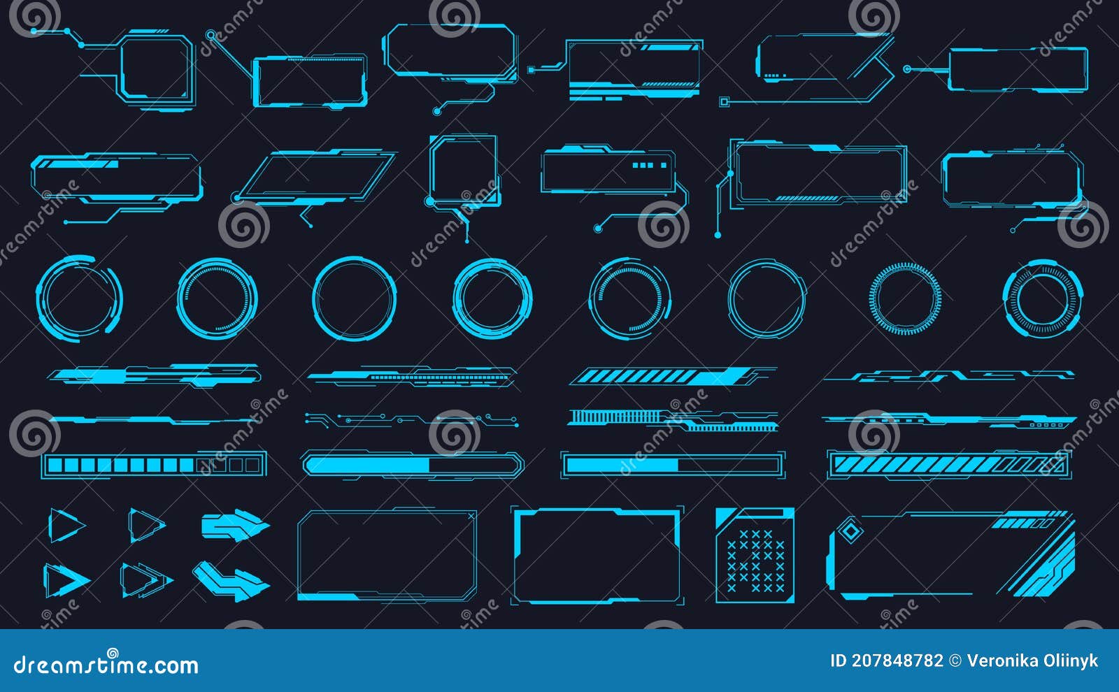 Futuristic Interface Ui Elements. Holographic Hud User Interface ...